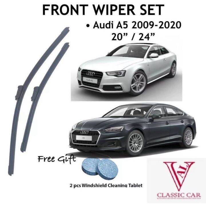 ( JAPAN TECHNOLOGY ) AUDI A5 S5 RS5 WIPER BLADE SET FREE WIND SHIELD TABLET ( 20/24 ) | Lazada
