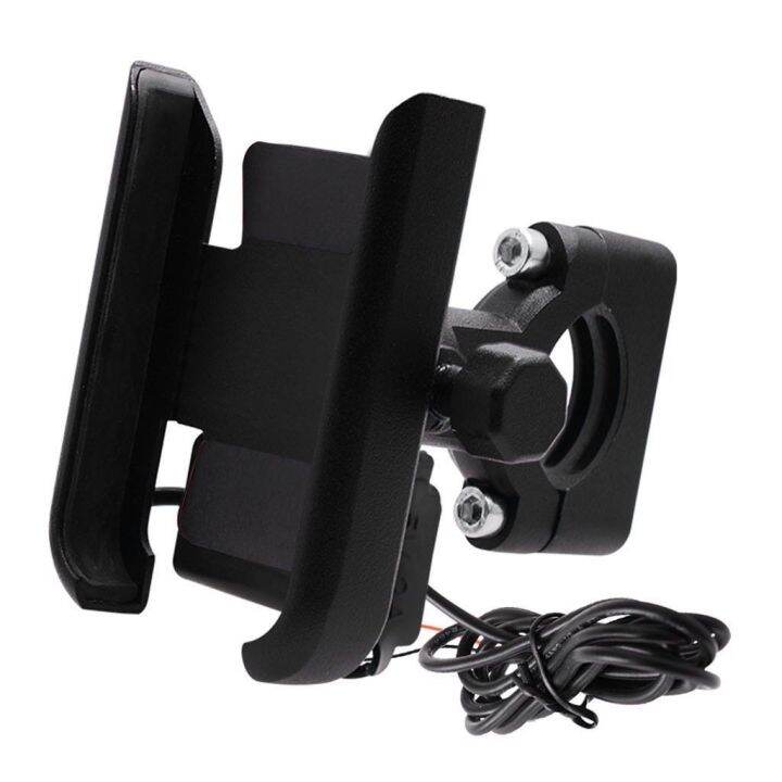 Aluminum alloy motorcycle bike Phone Holder with USB Charger adjustable ...