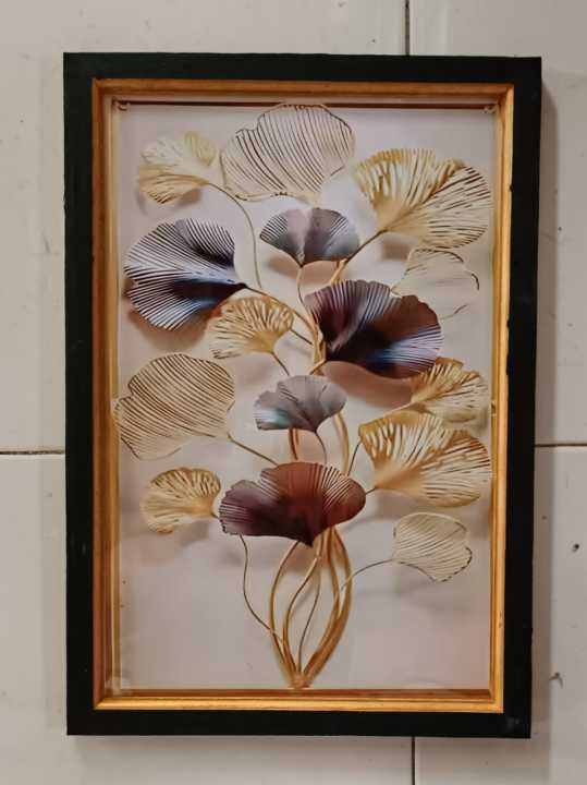 hiasan dinding poster daun hias plus bingkai ukuran 53*35 | Lazada ...