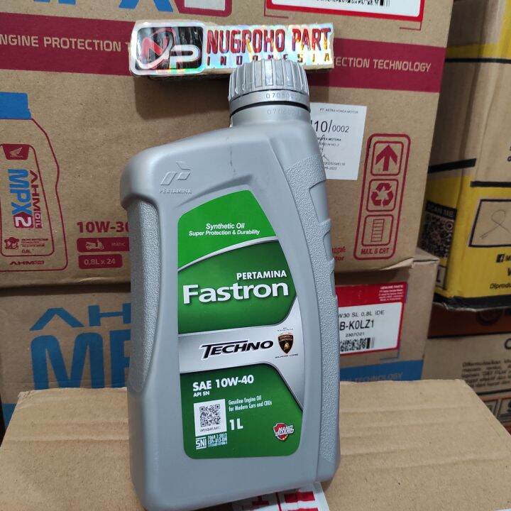 Oli Pertamina Fastron Techno SAE 10W-40 API SN 1 Liter Original ...