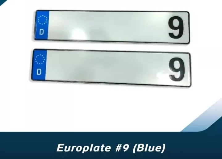 Euro Plate Number Car plate extension. Blue color. European style plate ...