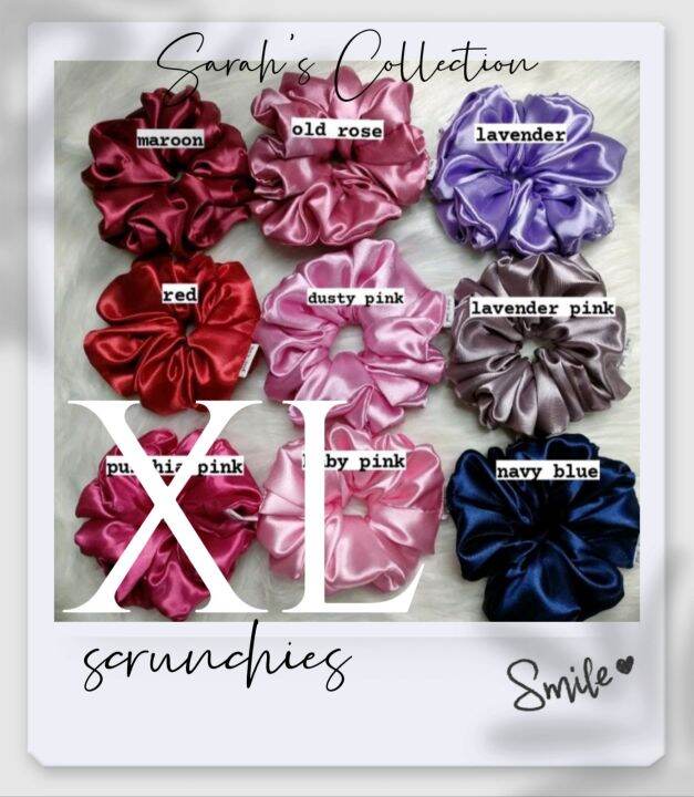 SARAH [ S002]: XL SIZE SCRUNCHIES-SATIN | Lazada PH