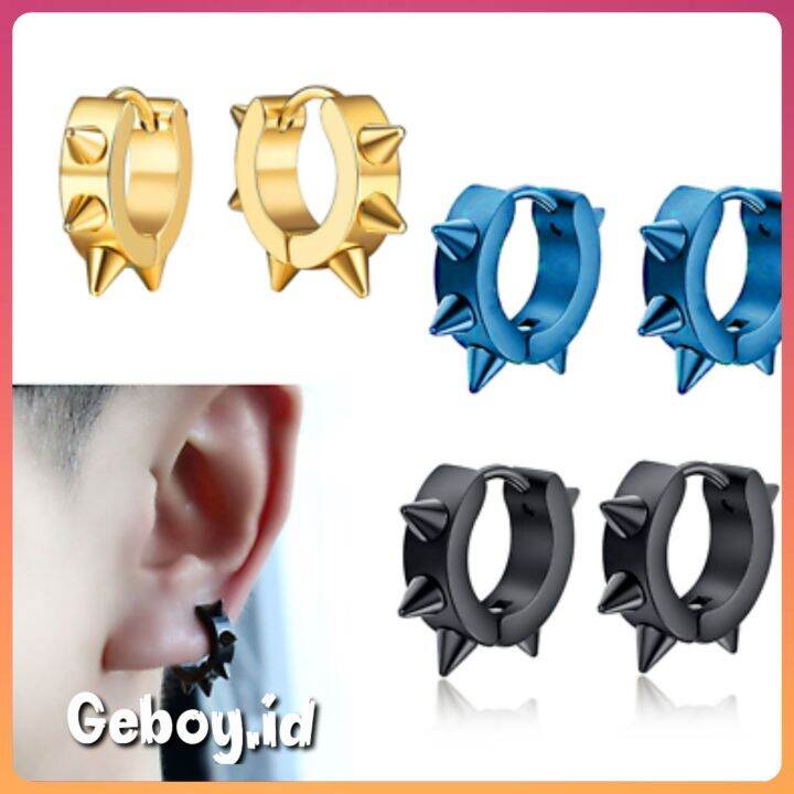 Anting Titanium Anting Pria Model Punk (Sepasang) | Lazada Indonesia