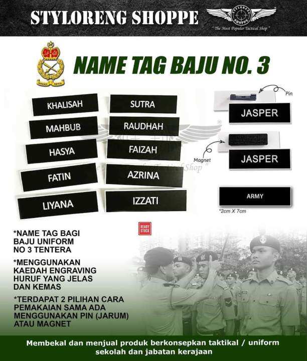 Name tag (Saiz A/B/C) | Lazada