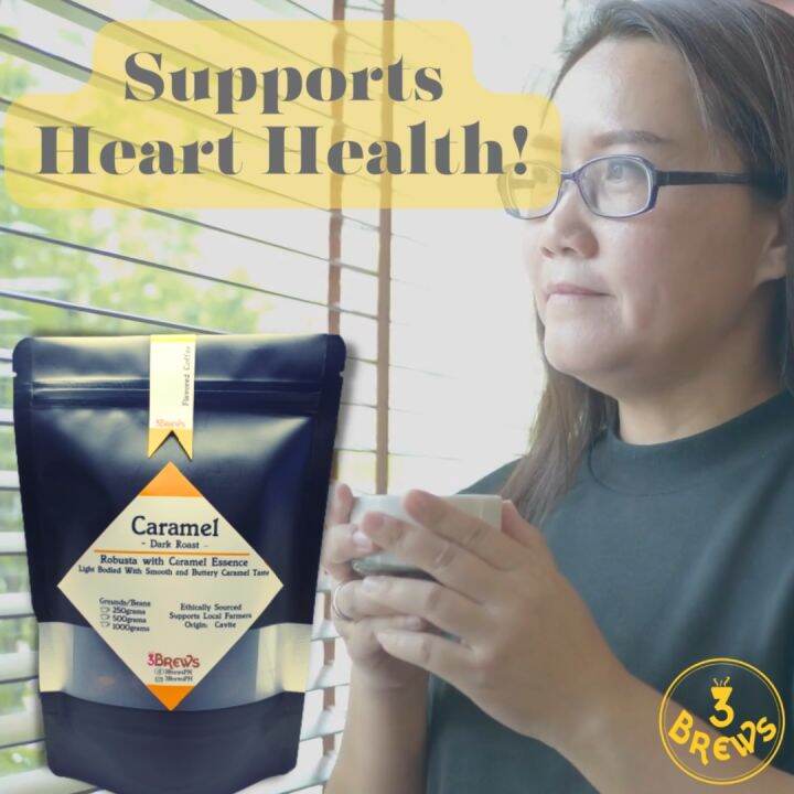 3Brews Premium Caramel Flavored Coffee: Dark Roast, Whole Beans and ...