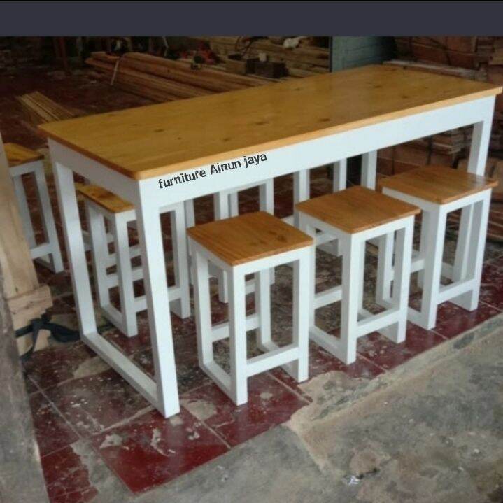 meja set makan cafe resto warkop dll. 1 meja +6 kursi warna kombinasi ...