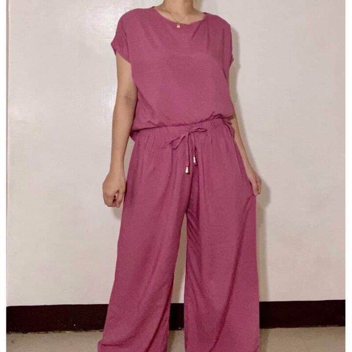 trendy terno square pants korean chalis fabric | Lazada PH