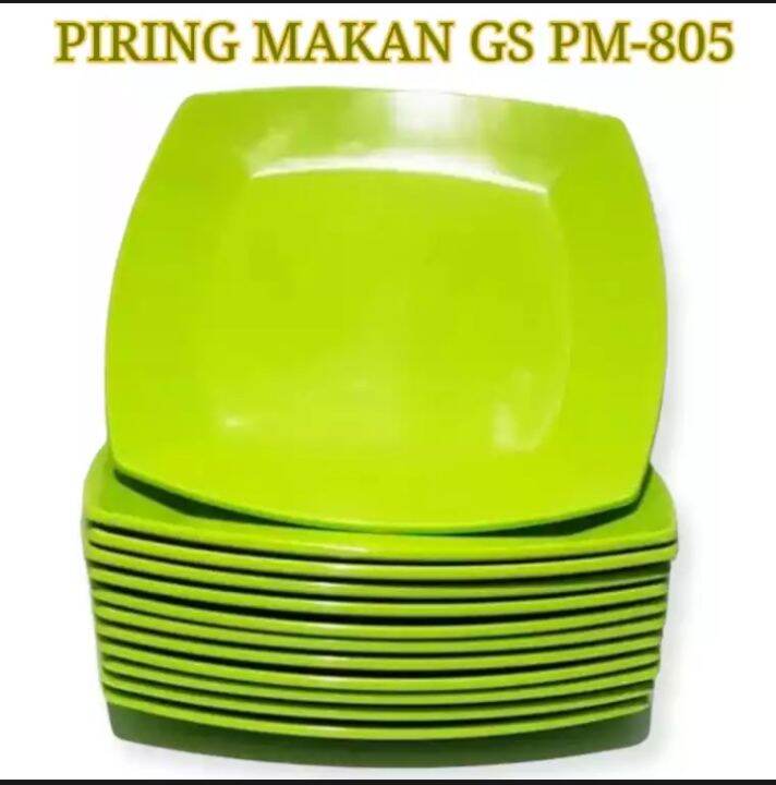 1 LUSIN PIRING MAKAN KOTAK GOLDEN SUNKIST PM-805 BAHAN PLASTIK / PIRING ...