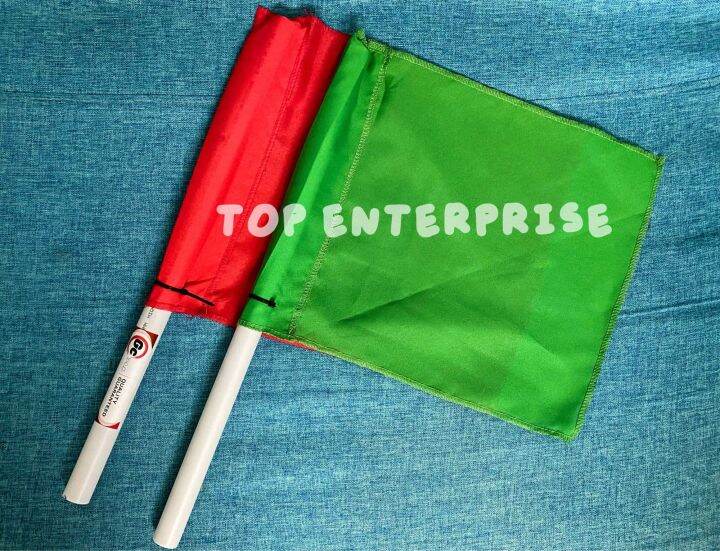 GCTOOLS Safety Traffic Control Signal Flag Construction Flag (Green & Red)/ Flag Bendera Jalan ...