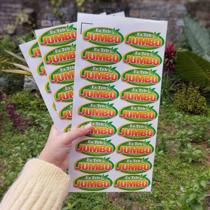 stiker label cup es teh jumbo | Lazada Indonesia