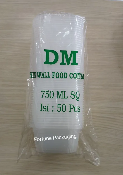 (Isi 50 pcs) Thinwall DM 750ml Square | Lazada Indonesia