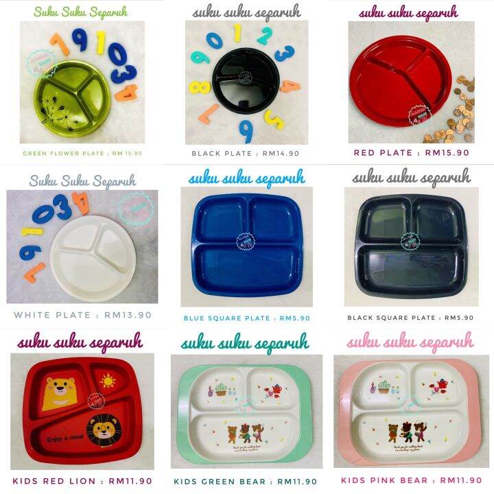 Pinggan Suku Suku Separuh Pinggan Diet Pinggan DSSS Portion Plate ...