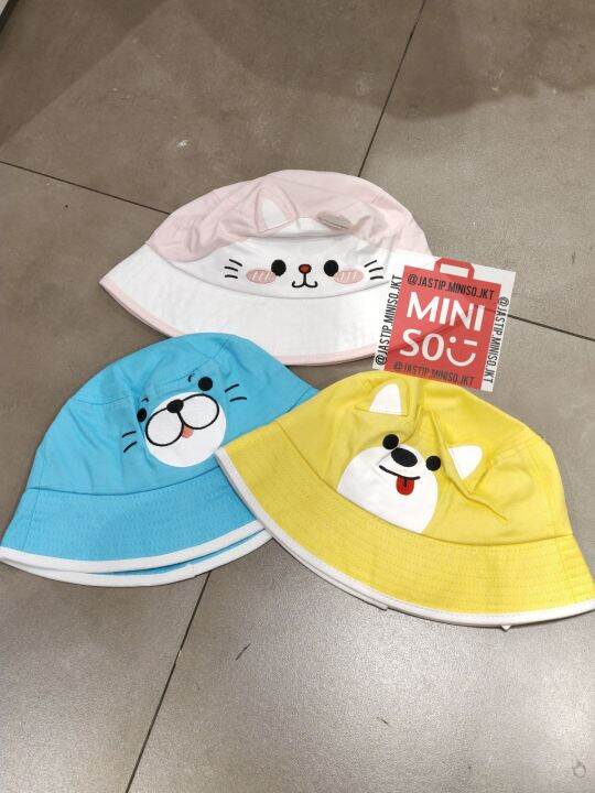 MINISO 🆕 Topi Bucket Anak Animal Face Collection (sz.54cm) | Lazada ...