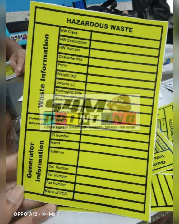 Waste Hazardous Sticker | Lazada PH