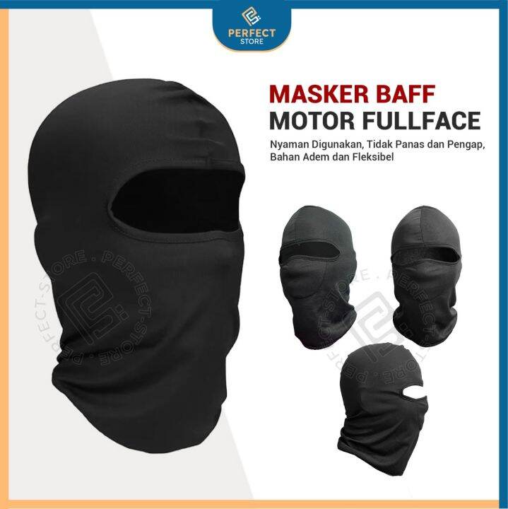 Sarung Muka Masker Ninja Hitam Polos Masker Baff Pengendara Motor ...