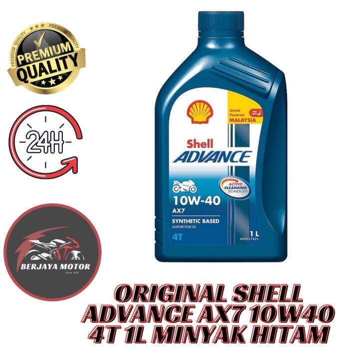 Original Shell Advance AX5 15W40/10W40 1L 4T Minyak Hitam | Lazada