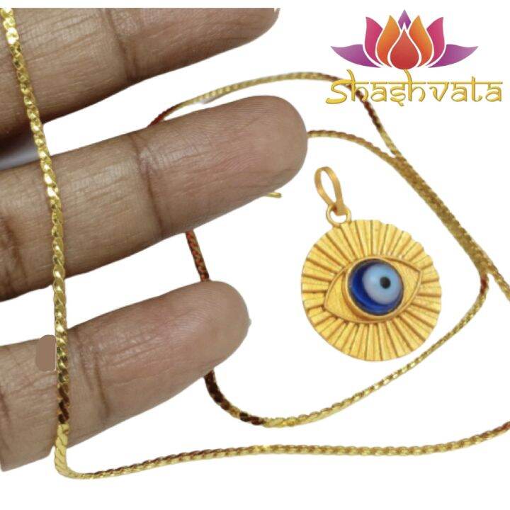 Shashvata Authentic Evil Eye 🧿 Locket with 1 gram Gold Plated Chain ...
