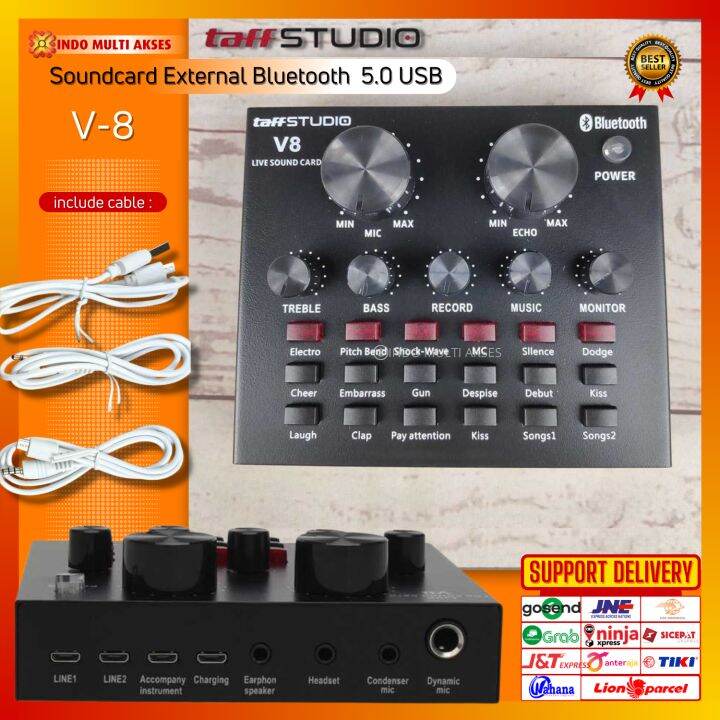 Soundcard V8 V8u V8s plus Original taffSTUDIO sound card bluetooth podcast karaoke live ...