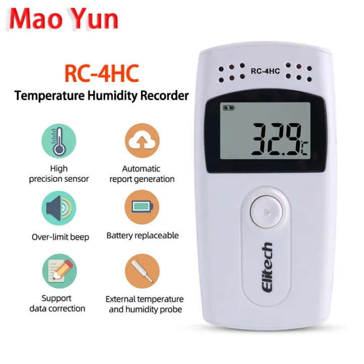 RC-4HC USB Temperature Data Logger 16000 Point Temperature Humidity Recorder Data Logger ...