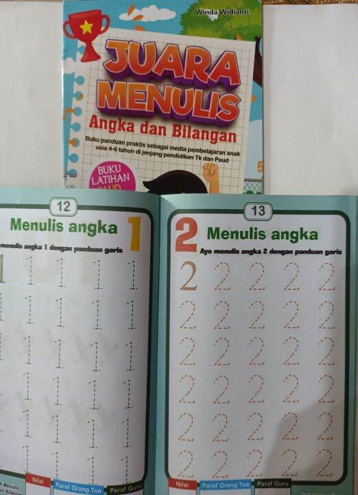 Buku Juara menulis angka dan bilangan untuk latihan PAUD dan TK ...