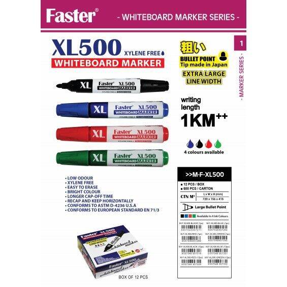 Faster XL500 Extra Large Whiteboard Marker Pen | Lazada