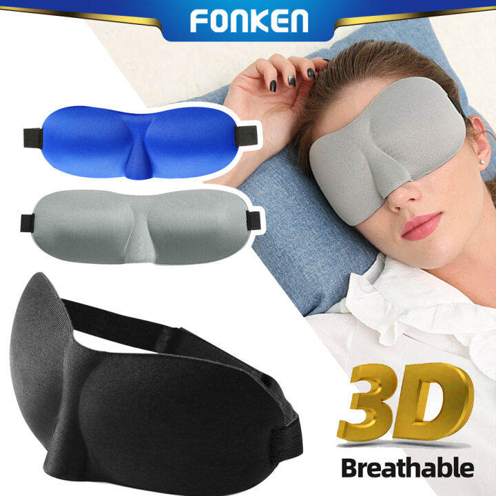 FONKEN 3D Sleep Mask Travel Sleeping Eye Mask น้ำหนักเบาและสบาย Sleep ...