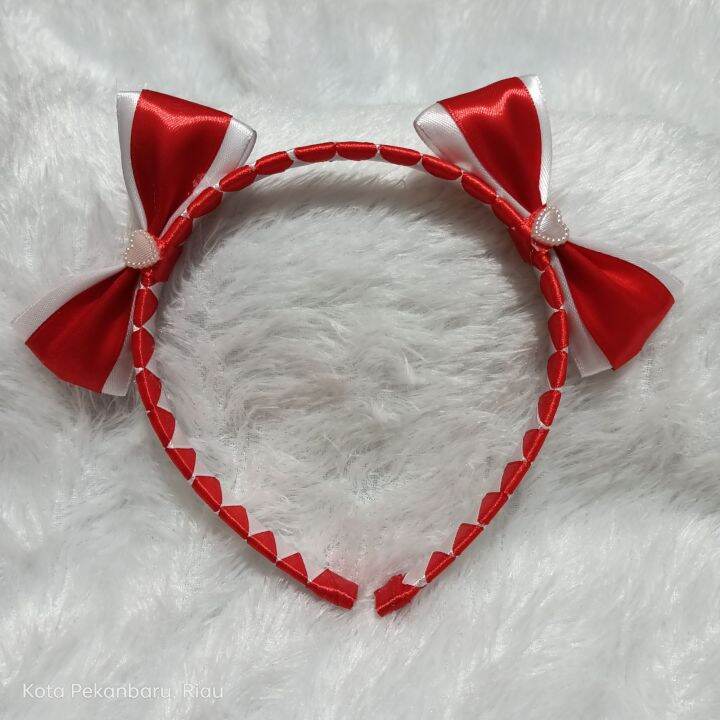 Bando Merah Putih Pita Satin Import Produk Handmade by Nc Family Store | Lazada Indonesia