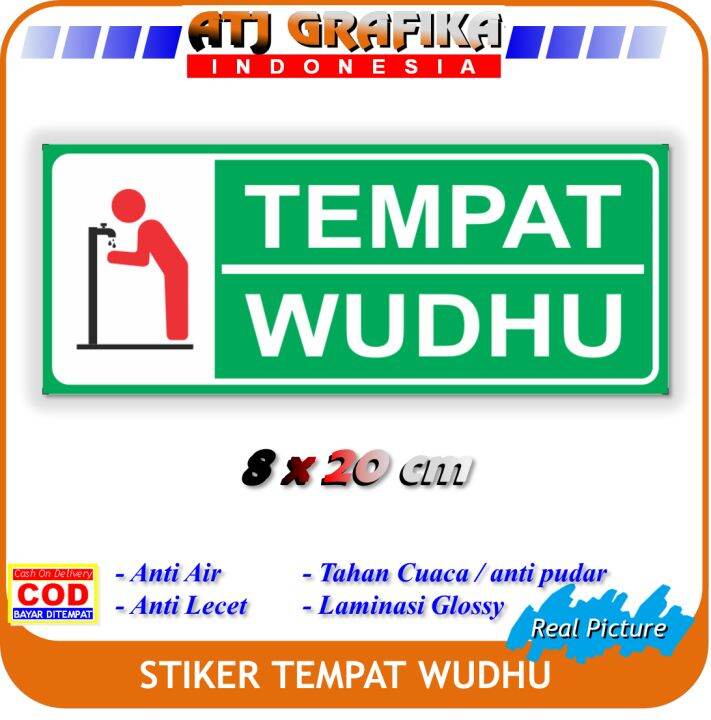 Stiker tempat wudhu masjid musholla sticker petunjuk arah sholat ...