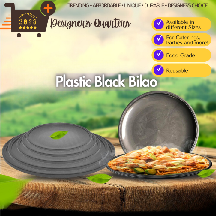 Designer's Quarters: Premium Reusable Black Plastic Bilao Tray - Food ...