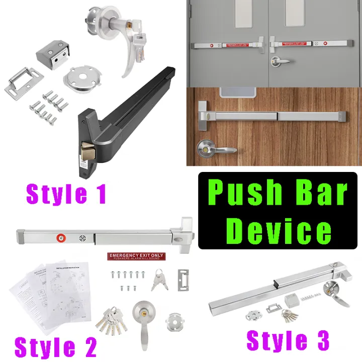 Door Push Bar Panic Exit Device With Exterior Handle Lever Commercial ...