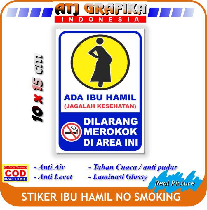 Stiker ada ibu hamil dilarang merokok sticker kesehatan udara rumah ...