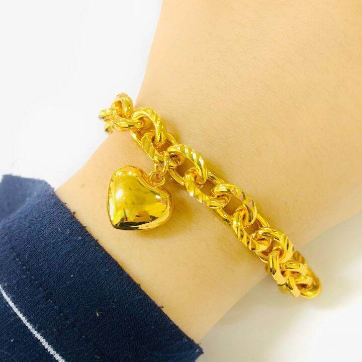 Bracelet Gelang Sauh 0.9cm Love Emas Bangkok Cop 916 | Lazada
