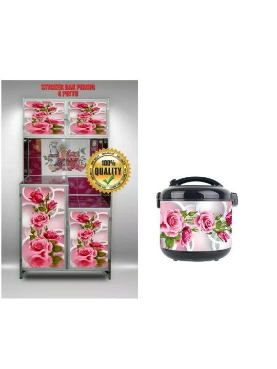 stiker rak piring 4 pintu dan stiker Magicom ukuran 1,8liter | Lazada ...