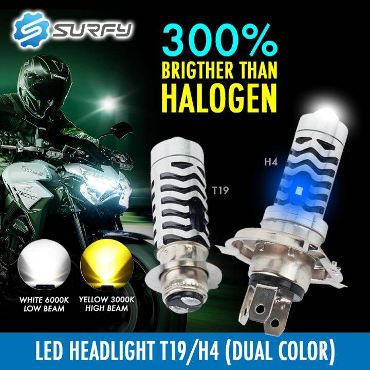 Motorcycle Headlight Hallogen Dual Bulb With Blue Parklight Hi/Low T19 H4 H6 | Lazada PH