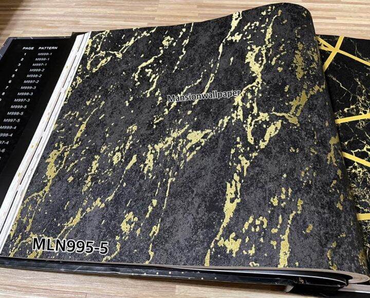 Wallpaper Dinding Motif Marmer Granit Marble Hitam Gold Ungu | Lazada ...