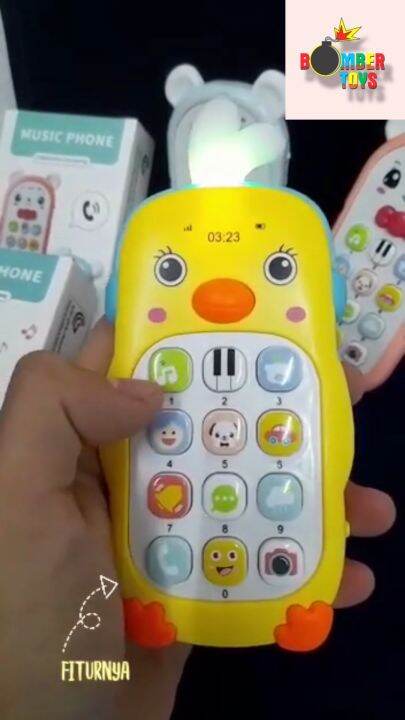 MAINAN ANAK MUSIC HANDPHONE EDUKASI BABY SUARA SONG KADO TELEPHONE ...