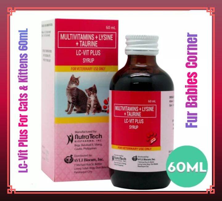 LC-Vit Plus 60mL Multivitamins For Cats & Kittens (With 3mL Syringe ...