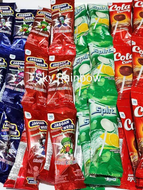 Permen Lollipop Jagoan Neon / Split / Cola candy | Lazada Indonesia