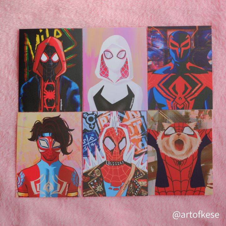 Spiderman: Across the Spiderverse Art Prints Topper Miles Gwen Spider ...