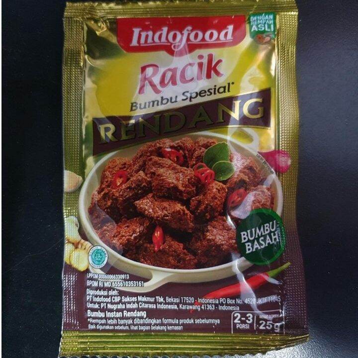 INDOFOOD RACIK RENDANG 25 GR / BUMBU RENDANG INDOFOOD / RACIK RENDANG ...
