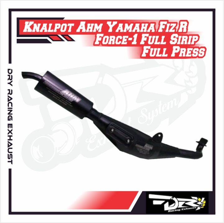 KNALPOT AHM YAMAHA FIZ R FORCE-1 FULL HITAM FULL SIRIP FULL PRESS SUARA ...