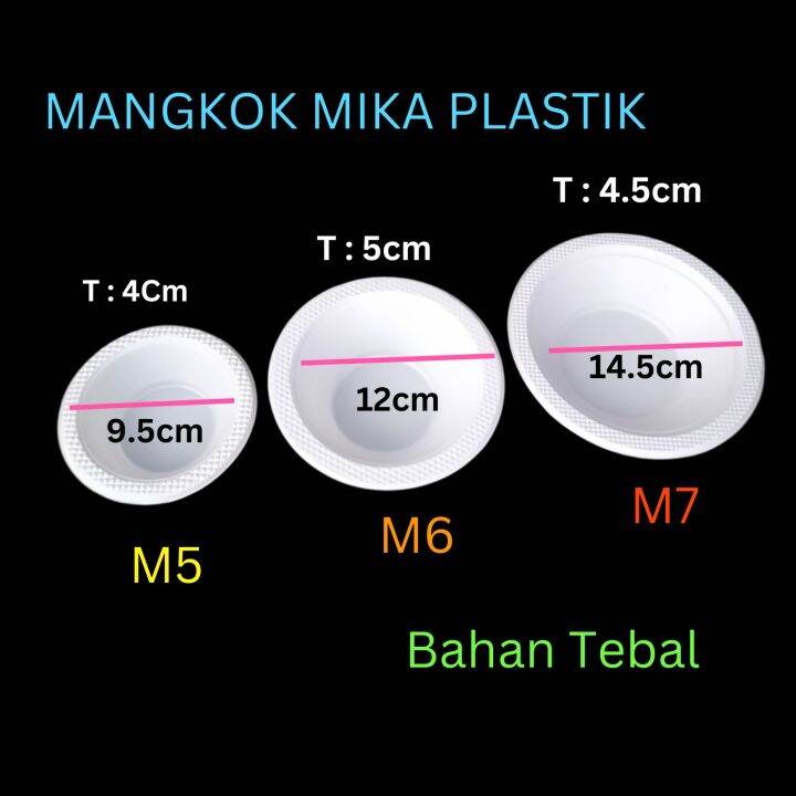 Mangkok Plastik Mika (50pcs) sekali pakai Putih susu M5 M6 M7 Mangkok pesta | Lazada Indonesia