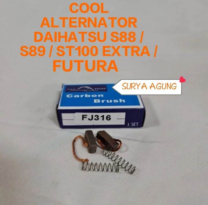 CARBON BRUSH ALTERNATOR / COOL AMPER DAIHATSU S88 / S89 / SUZUKI ST100 EXTRA / FUTURA ( FJ316 ...
