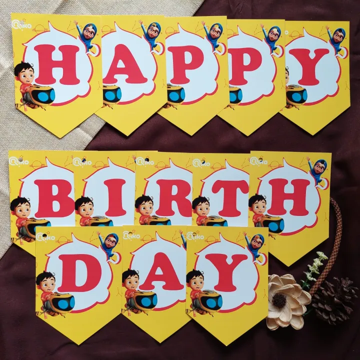 Bunting flag karakter Riko The Series Happy Birthday 1 set / Banner ...