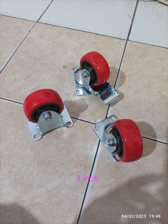 Roda PU etalase 3 inch Heavy Duty / Roda Trolly Taiwan | Lazada Indonesia