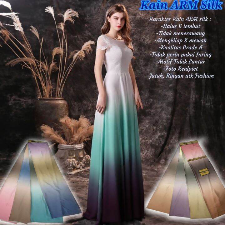 Kain ArmanySilk Motif Gradasi warna harga setengah meter | Lazada Indonesia