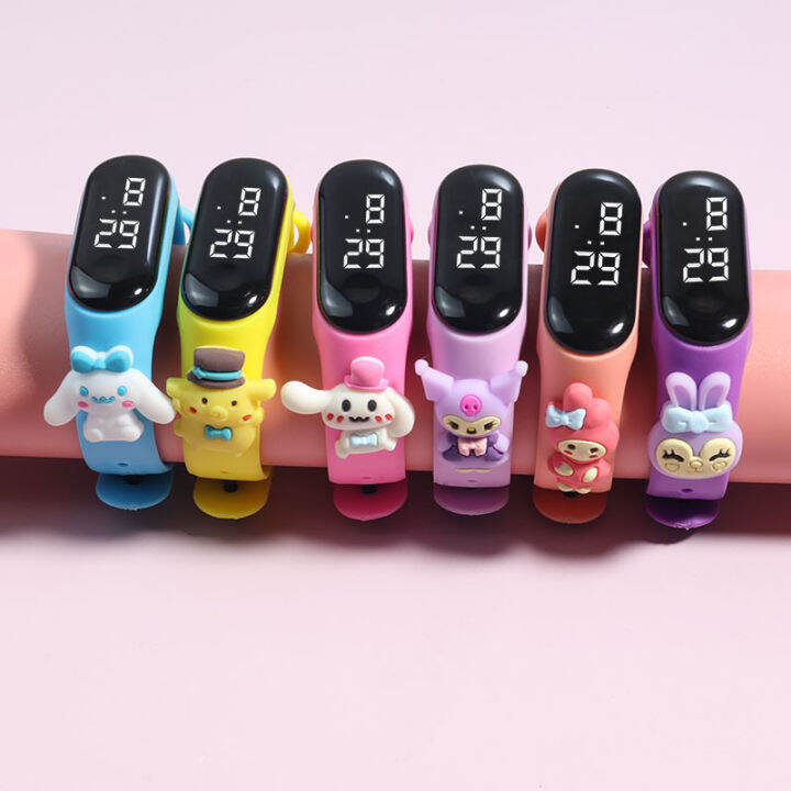 Cartoon Character LED Sport Digital Wrist Waterproof Relo sanrio Kuromi ...