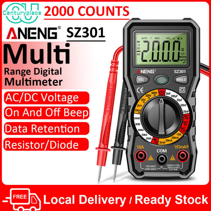 ANENG SZ301 2000 Counts Handheld Digital Multimeter Tester AC/DC Votage ...