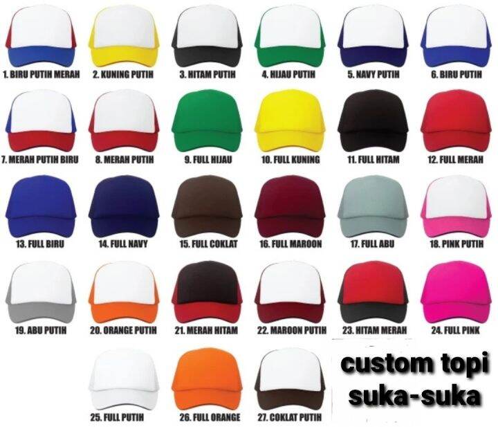Topi trucker custom logo atau tulisan | Lazada Indonesia