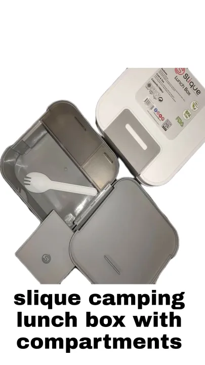 slique lunch box with compartments , bento , camping lunch box | Lazada PH